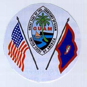This photo is a description of the American with the Guam flag showing ...
