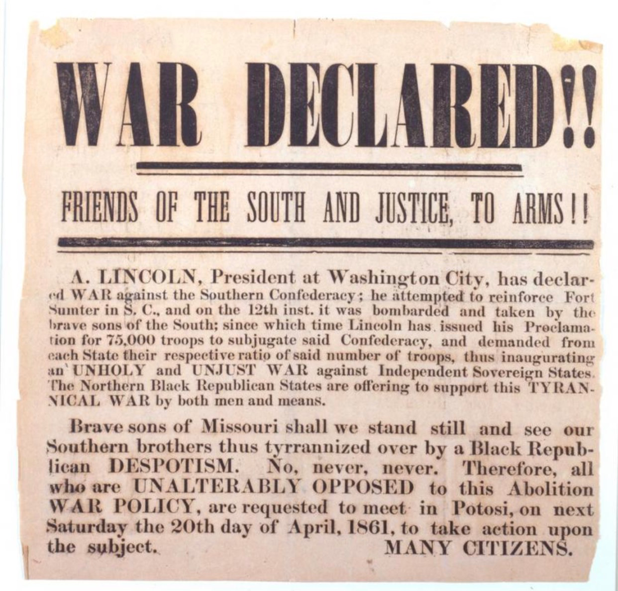 Civil War is declared | 1861-1865