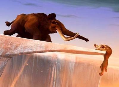 Manny saving Sid from falling into lava.