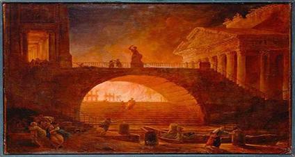 This is the Great Fire, Nero is o the bridge.