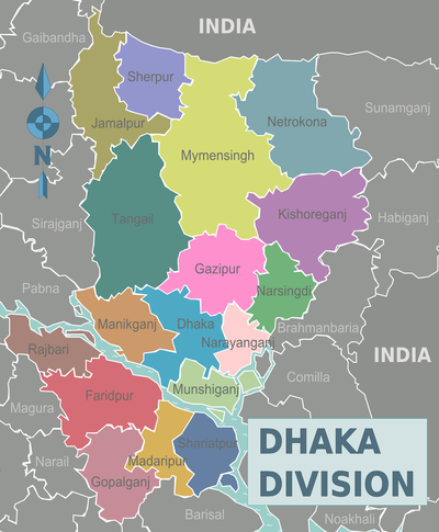 A map of Dhaka