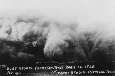 Black sunday the worst black blizzard of the dust bowl occurs causing ...