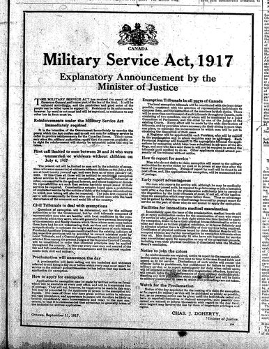 The Military Service Act became law on August 29, 1917. It made all ...