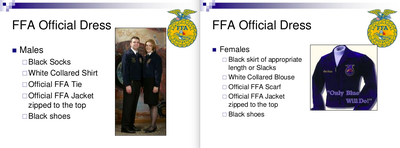 Official Dress for men and women.