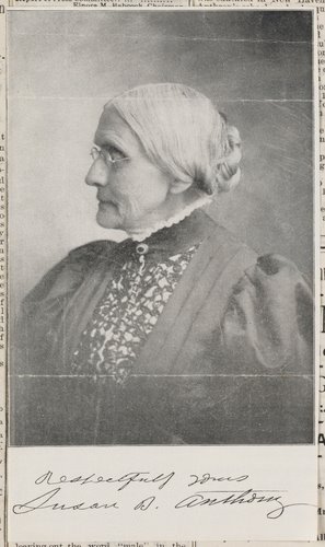 1897 - This is a portrait of Susan B. Anthony, an influential figure ...