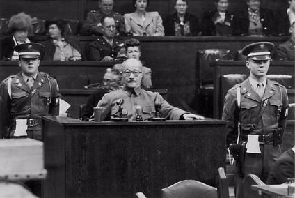 Photograph of Tojo at the trial