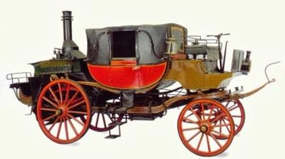 1840: El carro de vapor con capacidad para 18 pasajeros. Los ingenieros ...