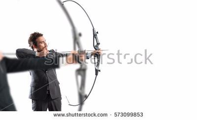 person using new bow and arrow