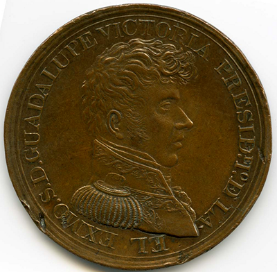 Guadalupe Victoria appeared in a medal coin.