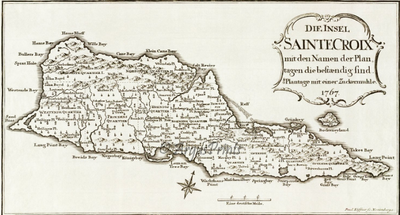 Map of St. Croix from the 18th century
