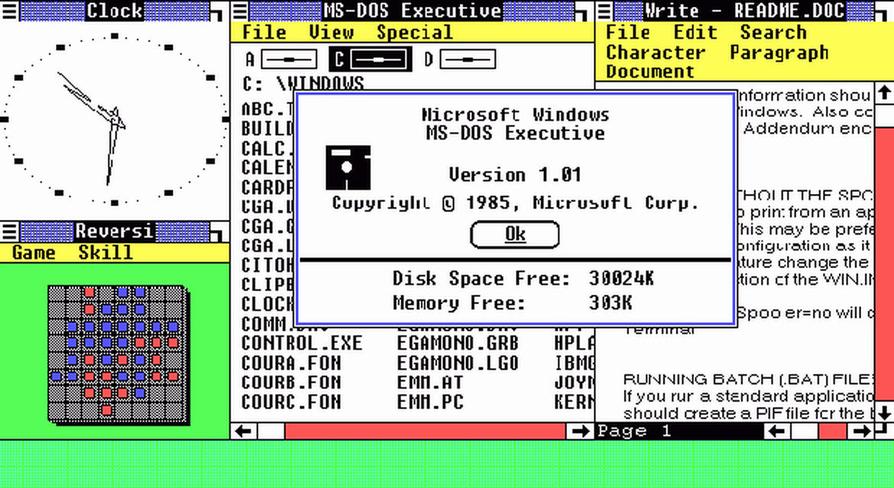 1985 - Microsoft Windows 1.0