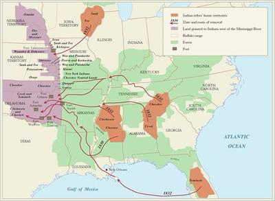 Choctaw territory labeled; Mississippi area, then forced to relocate to ...