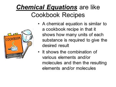 image comparing chemical equations to cooking recipes (SOURCE: https ...