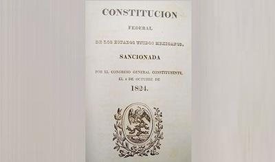 1824: Se promulga la primera constitución mexicana, estableciendo un ...