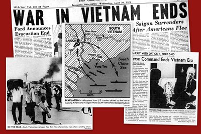 The North takes over the South and they surrender in Saigon