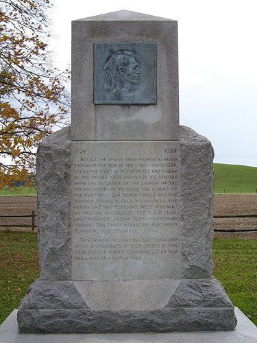 Monument to Logan at the Logan Elm State Memorial in Pickaway County ...