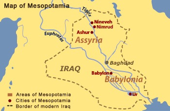 This image shows where the areas of Mesopotamia overlay with the ...