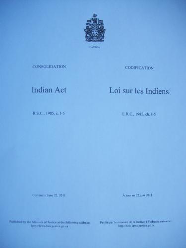 Cover of the Indian Act