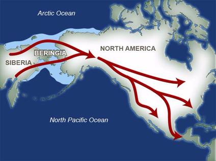 The First Prehistoric people arrive in North America via the Beringia ...