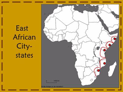 In the 800s , trading towns formed on the east coast of Africa.