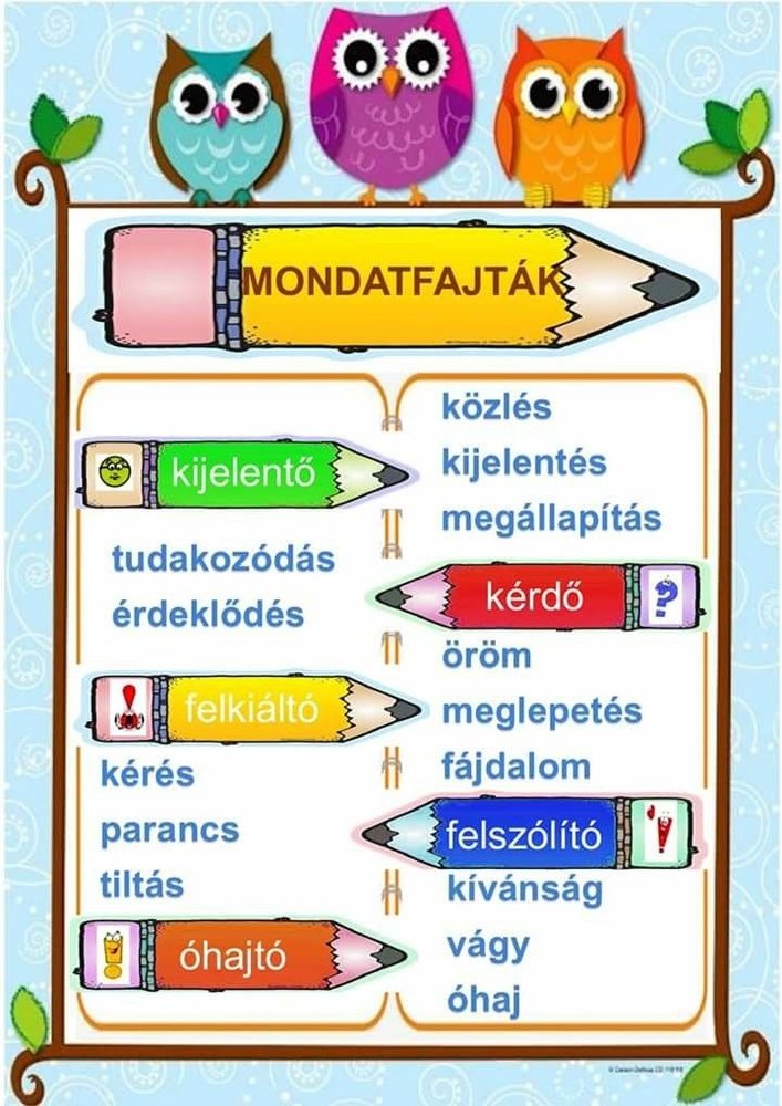 2. Ezek a mondatfajták! 5 fajta mondat van, amit a színes ceruzák ...