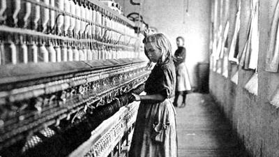 A child who is working at a factory, under aged and payed below today's ...