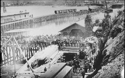 On May 23, 1887 the railway extends to reach Vancouver
