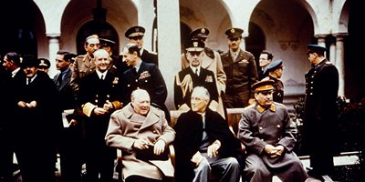 Yalta conference (Stalin is third wheeling)