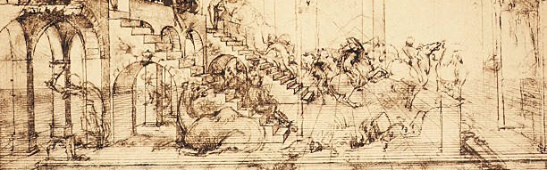 Study for Perspective with Animals and Figures by Leonardo da Vinci ...