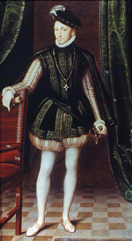 KING CHARLES IX OF FRANCE - (1550-1574) at age 17. Oil by Francois ...