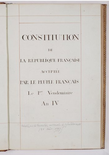 A picture of the Constitution of 1795, or the Constitution of the Year III.