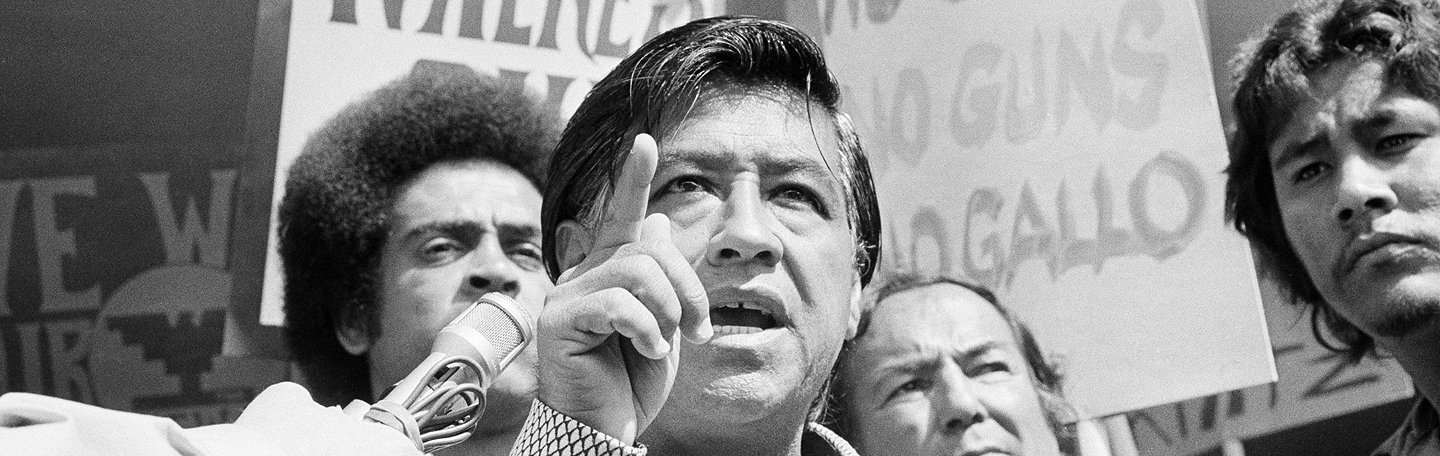 Cesar Chavez in a peaceful protest