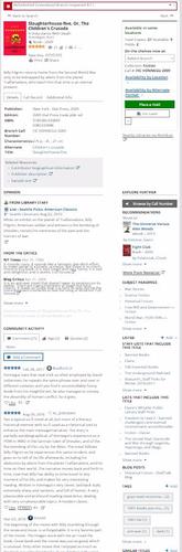 The Seattle Public library has implemented user reviews, blogs ...