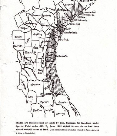 Land Set aside by Sherman's Special Order 15 (Forty Acres and A Mule ...
