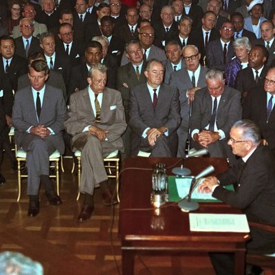 LBJ Signs the Civil RIghts Act into law