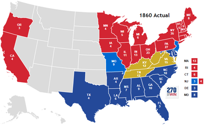 The presidential election of 1860 saw four candidates receive electoral ...