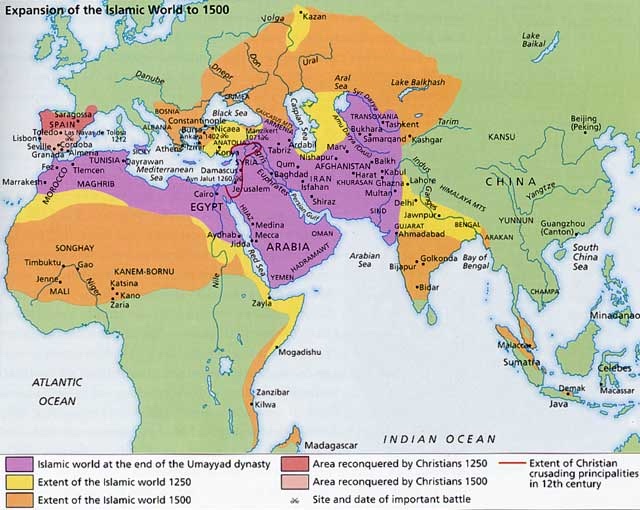 This map shows the expansion of the Islamic World to 1500. Source: http ...