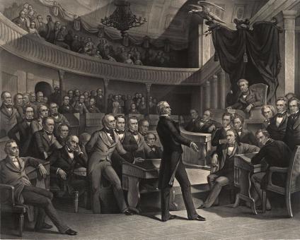 "The United States Senate, A.D. 1850" (engraving by Peter F. Rothermel)