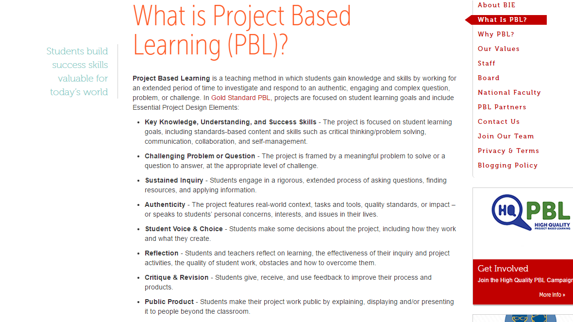 PBL's Essential Design Elements