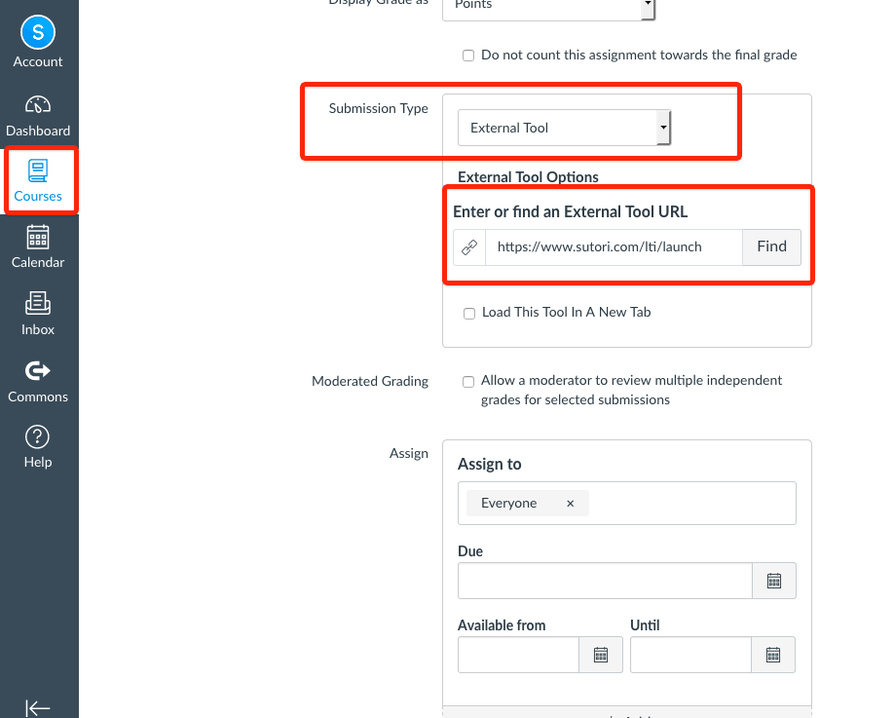 Setting Sutori up within Canvas